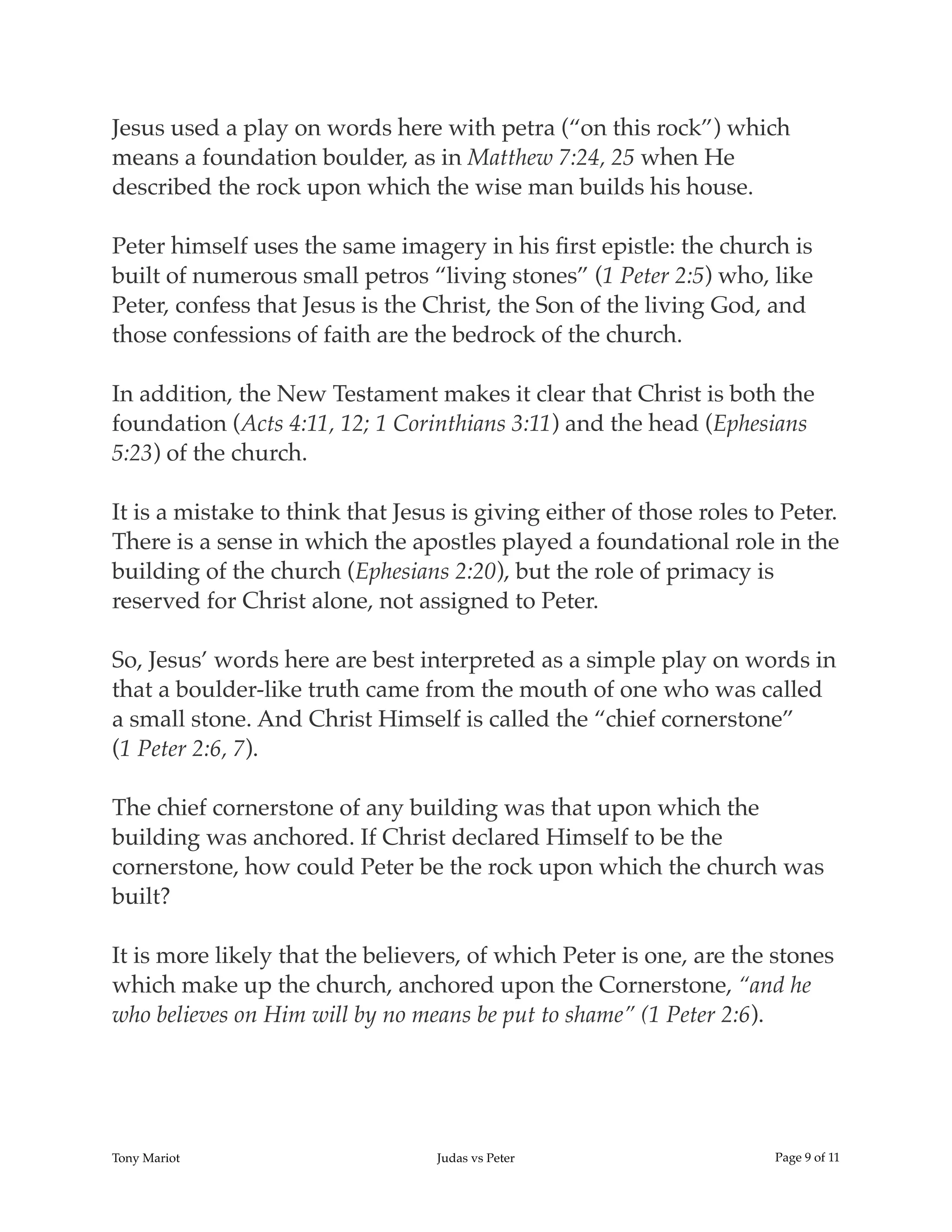Peter vs Judas | PDF