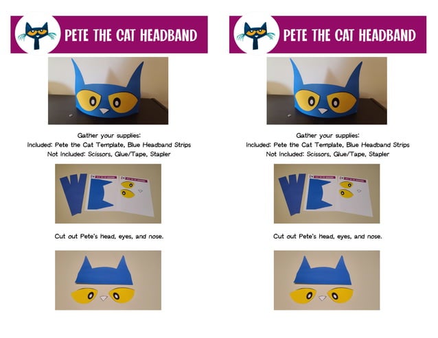 Pete the Cat Headband Instructions | PDF