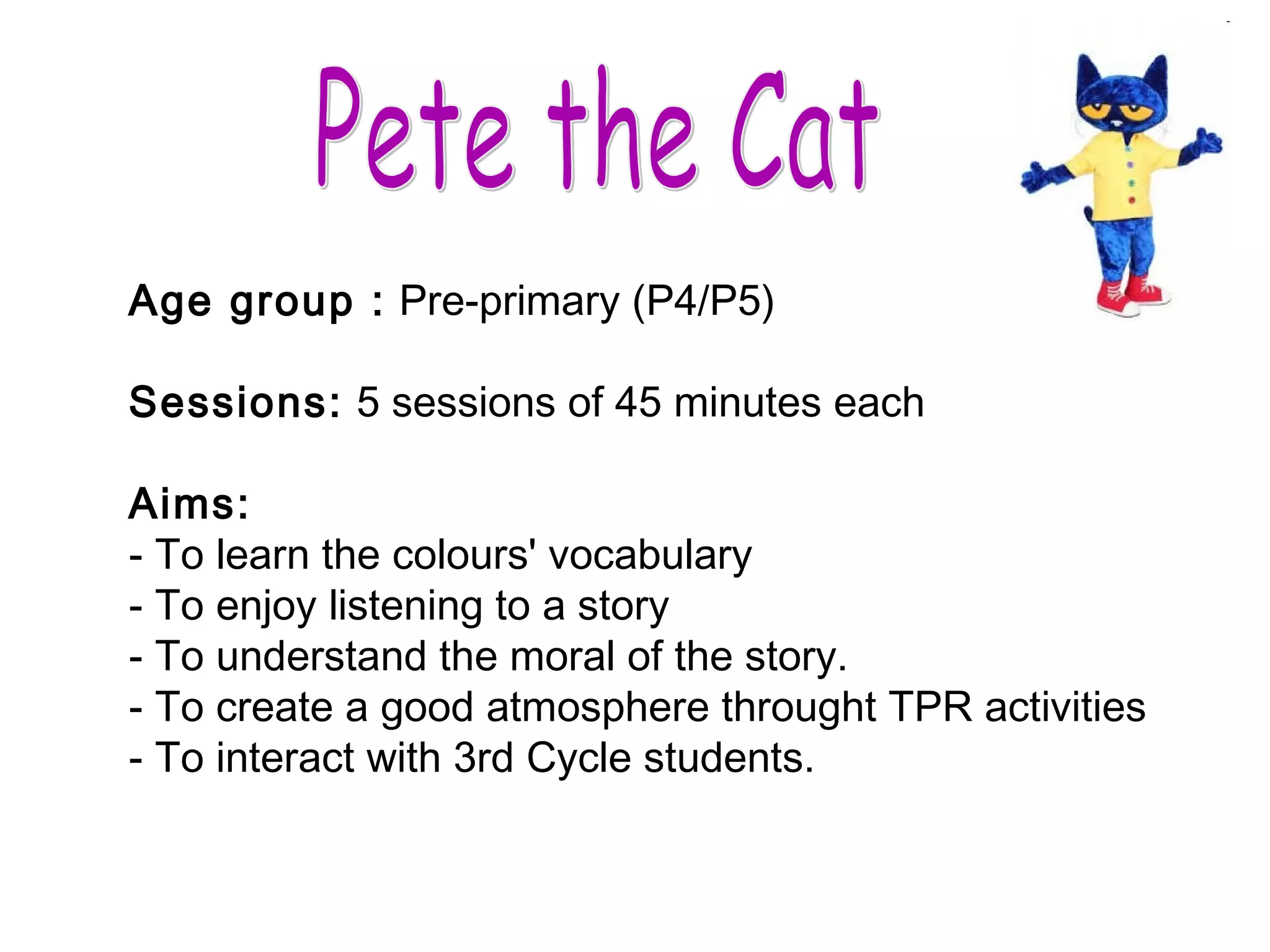 Pete the cat project | PPT