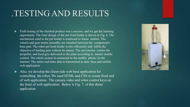 pet feed robot using esp32 camera and l293d module | PPTX