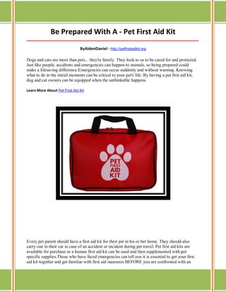 Pet first aid kit | PDF