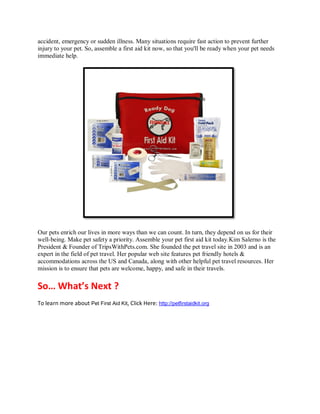 Pet first aid kit | PDF