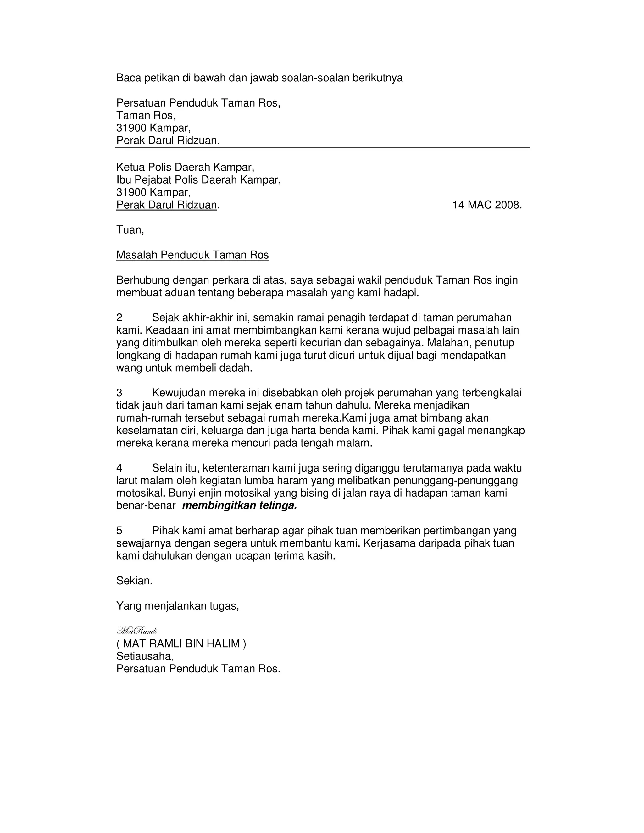 Petikan surat rasmi | PDF | Free Download