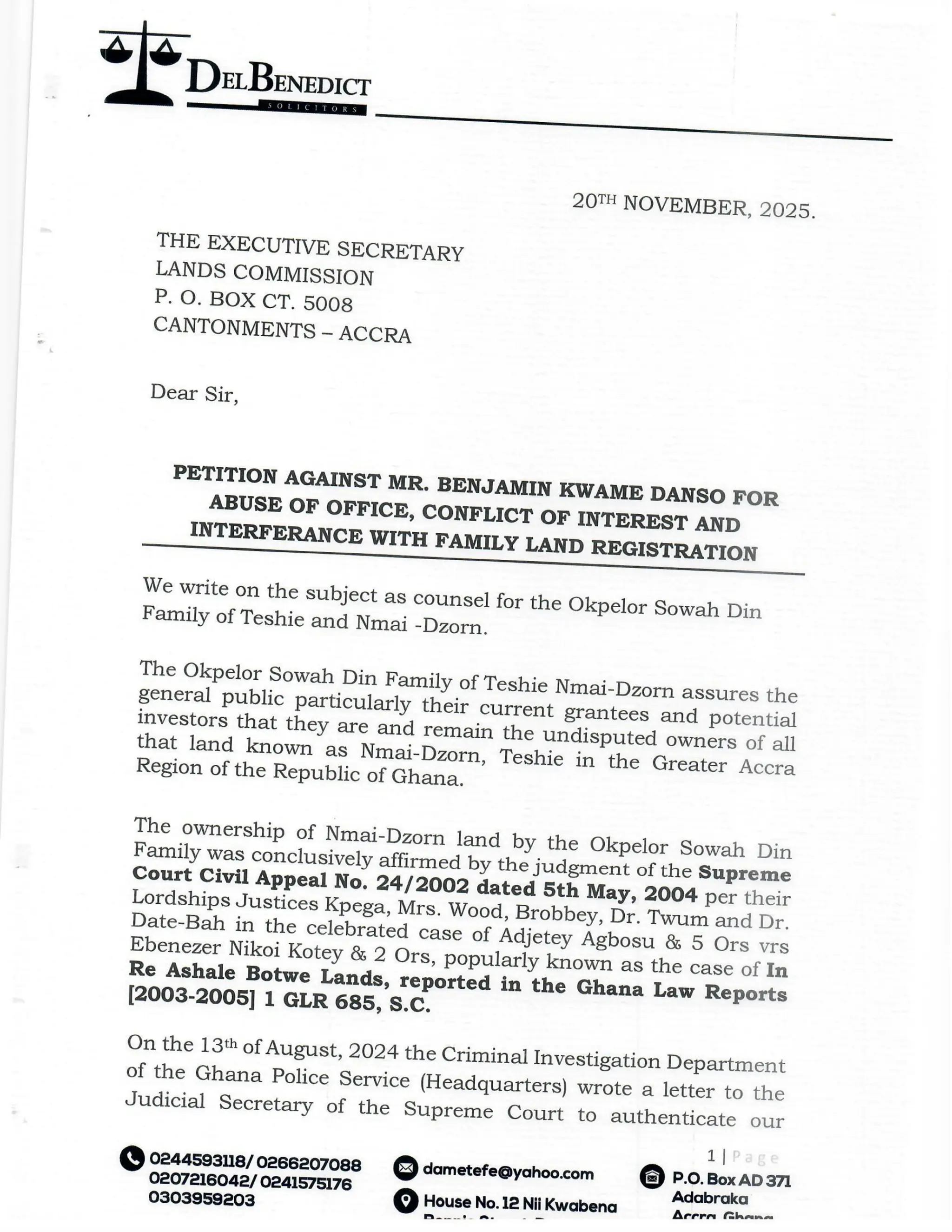 PETITION AGAINST MR BENJAMIN KWAME DANSO.pdf