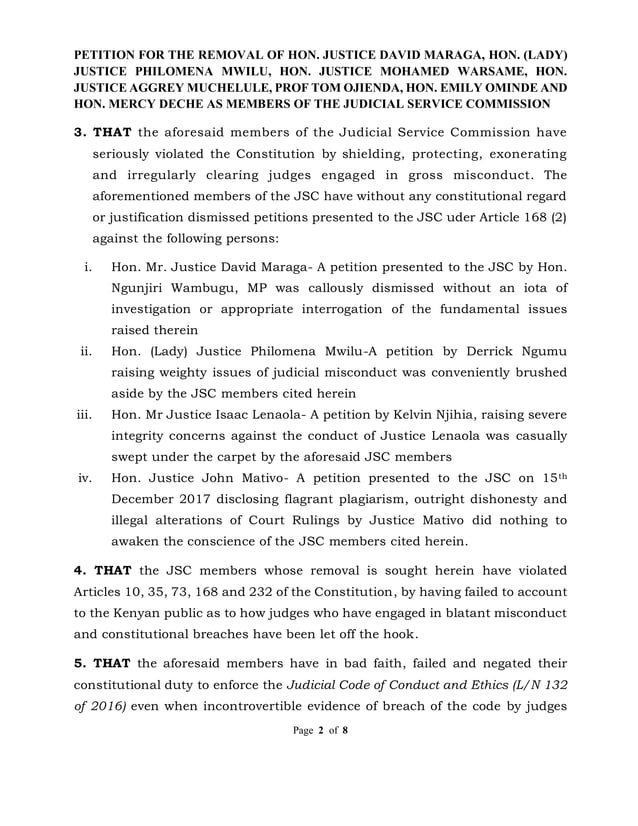 Petition for removal jsc members | PDF