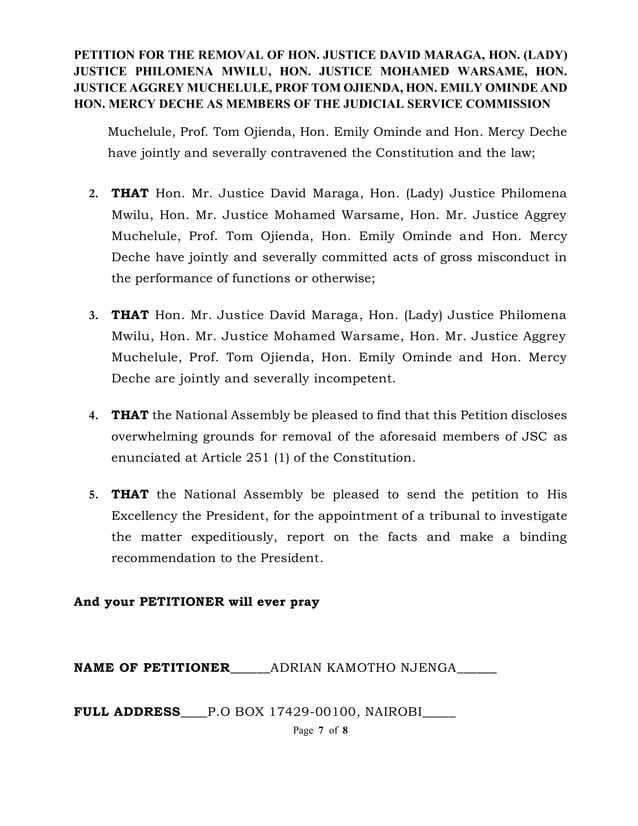 Petition for removal jsc members | PDF