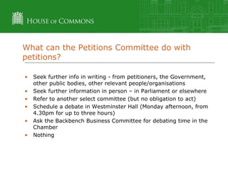 The Petitions Committee | PPTX