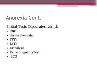 Anorexia Nervosa & Bulimia Nervosa | PPTX