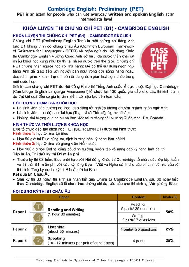Pet level b1 cefr course | PDF