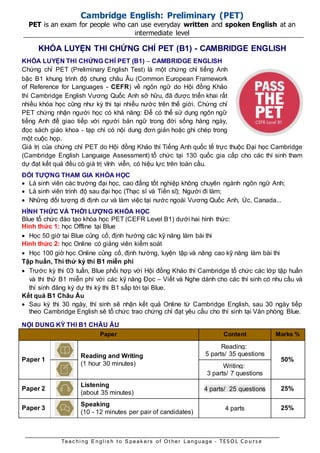 Pet level b1 cefr course | PDF