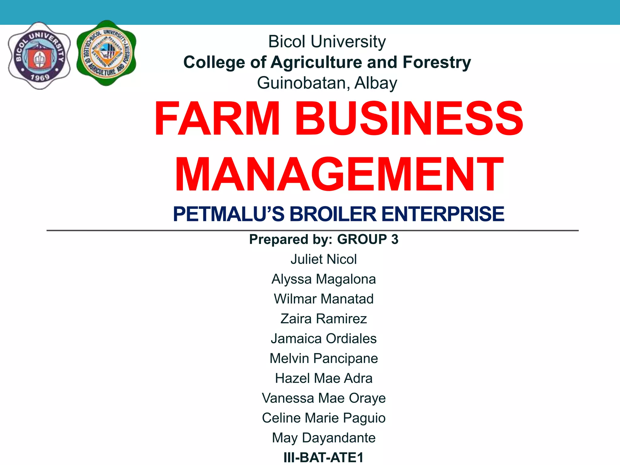 Petmalu's Broiler Enterprise | PPT