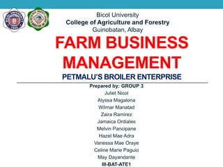 Petmalu's Broiler Enterprise | PPTX