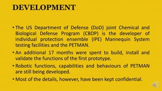 Petman (protection ensemble test mannequin) humanoid military robot ...