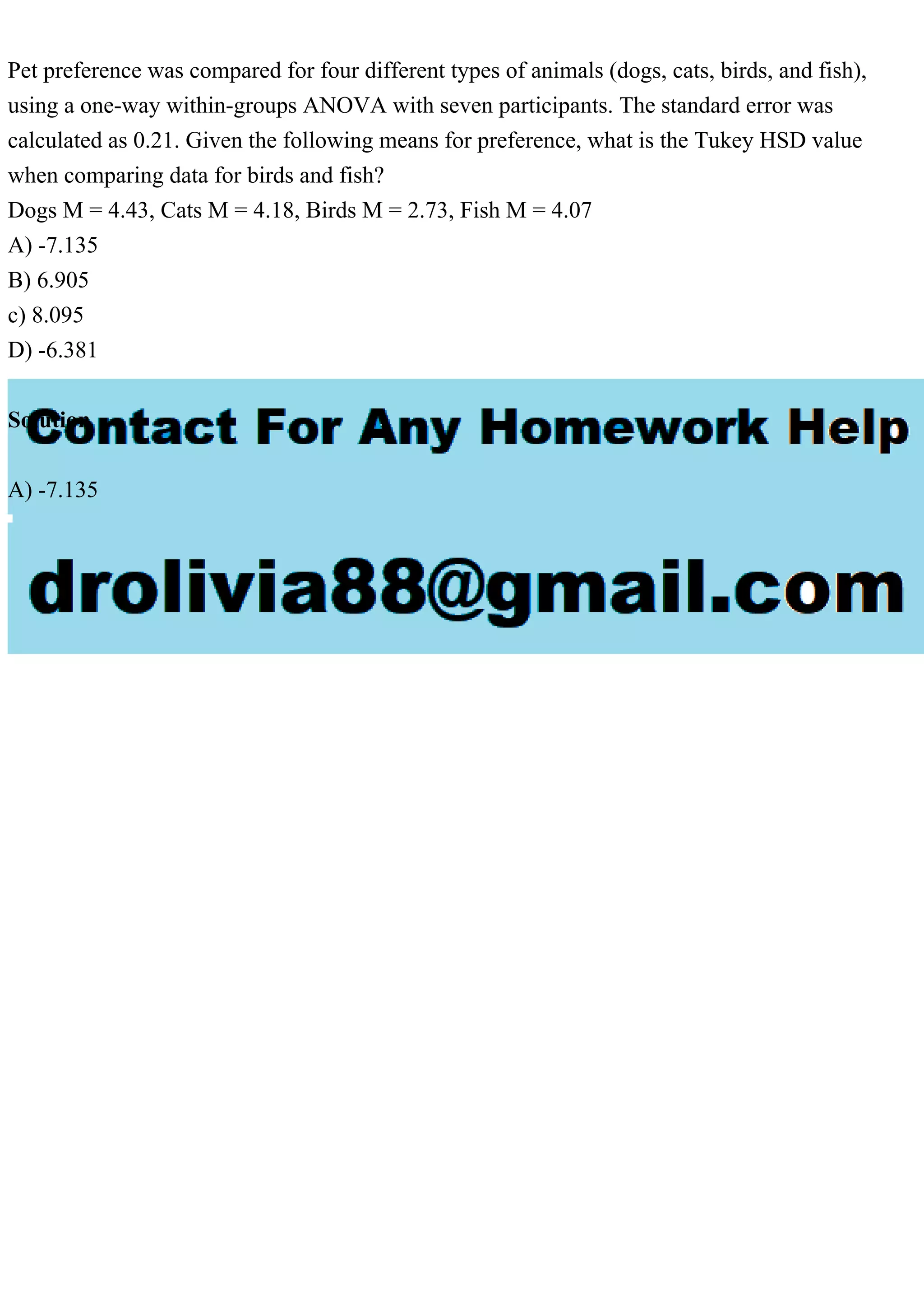 Pet preference was compared for four different types of animals (dog.pdf