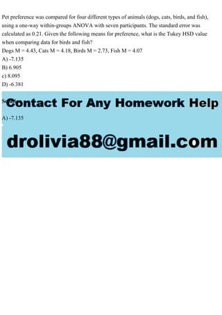 Pet preference was compared for four different types of animals (dog.pdf