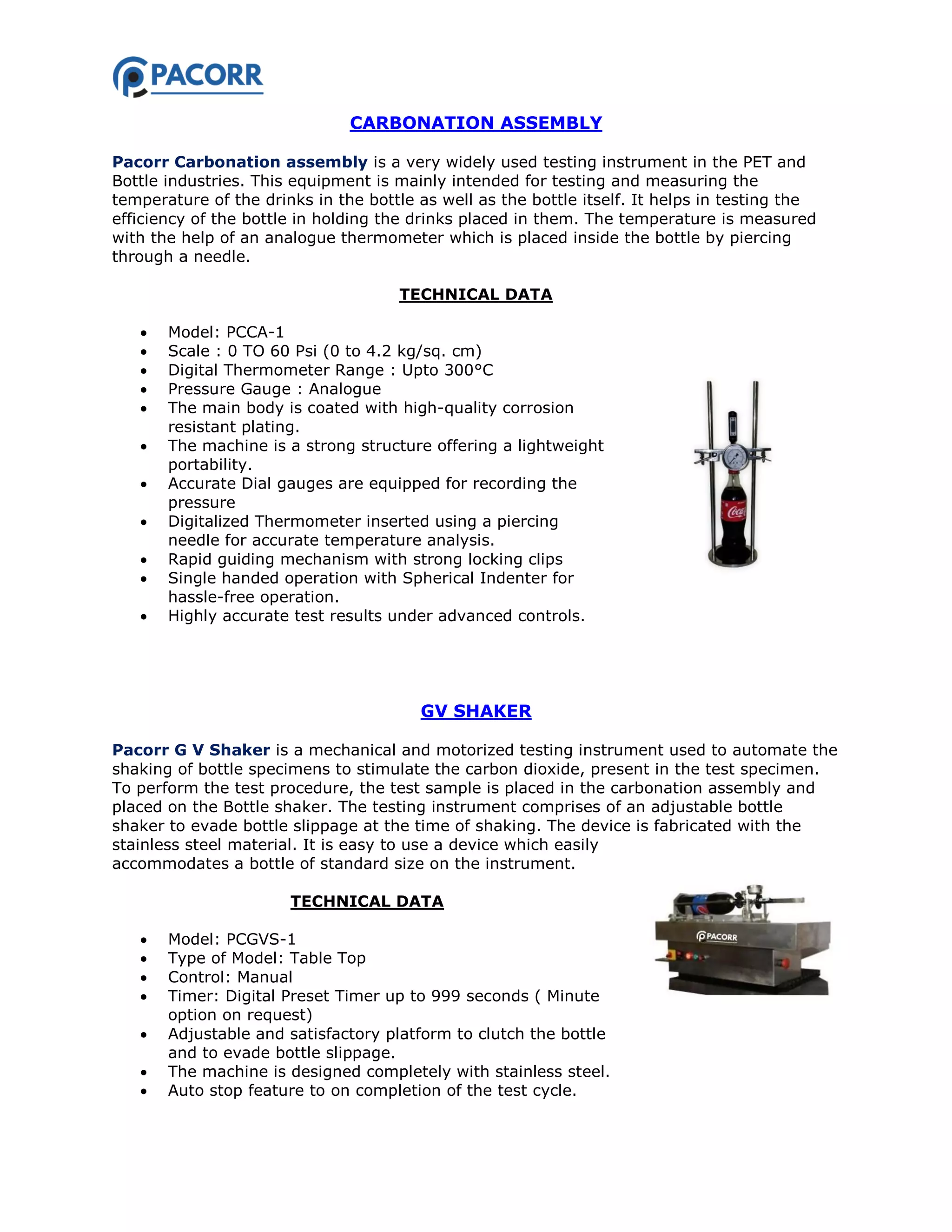 Pet & Preform Testing Instruments | PDF