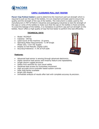 Pet & Preform Testing Instruments | PDF