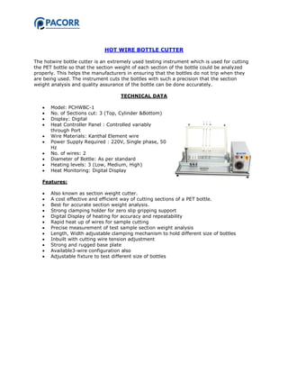 Pet & Preform Testing Instruments | PDF