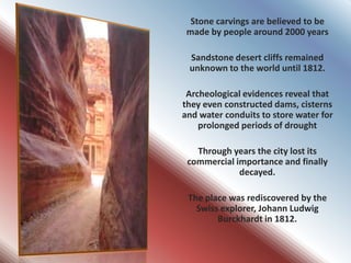 Petra City Carved in Rock | PPTX | Historic Site and Landmark Tours ...