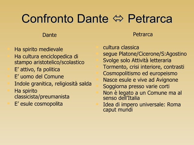 Petrarca VS Dante | PPT