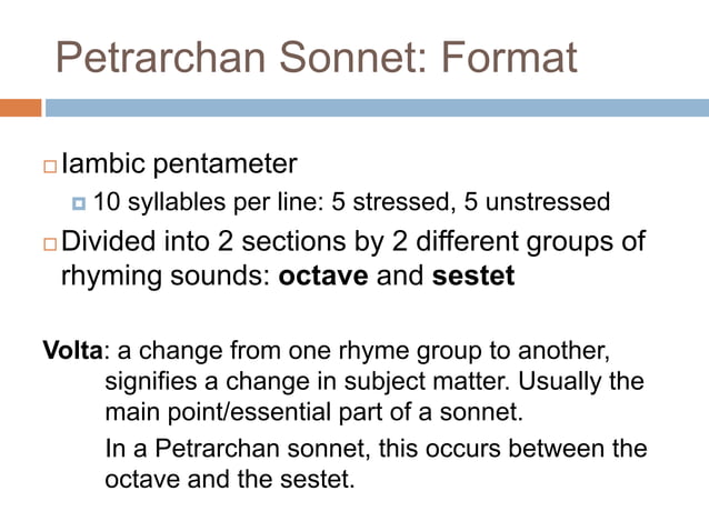 Petrarchan Sonnets | PPTX | Poetry | Books and Literature