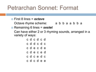 Petrarchan Sonnets | PPT