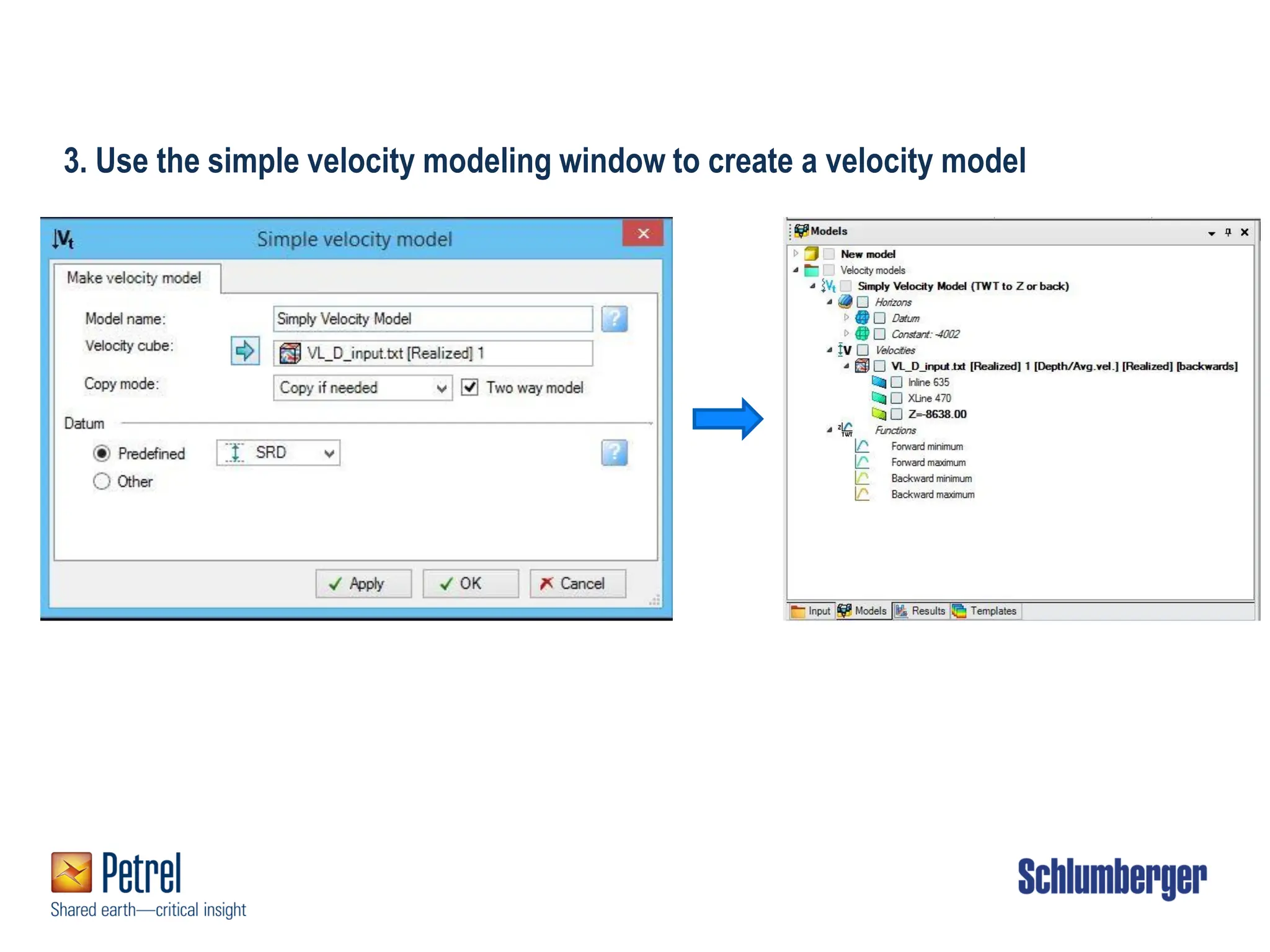 Petrel - Build the new Simple Velocity Model from a Stacking Velocity ...