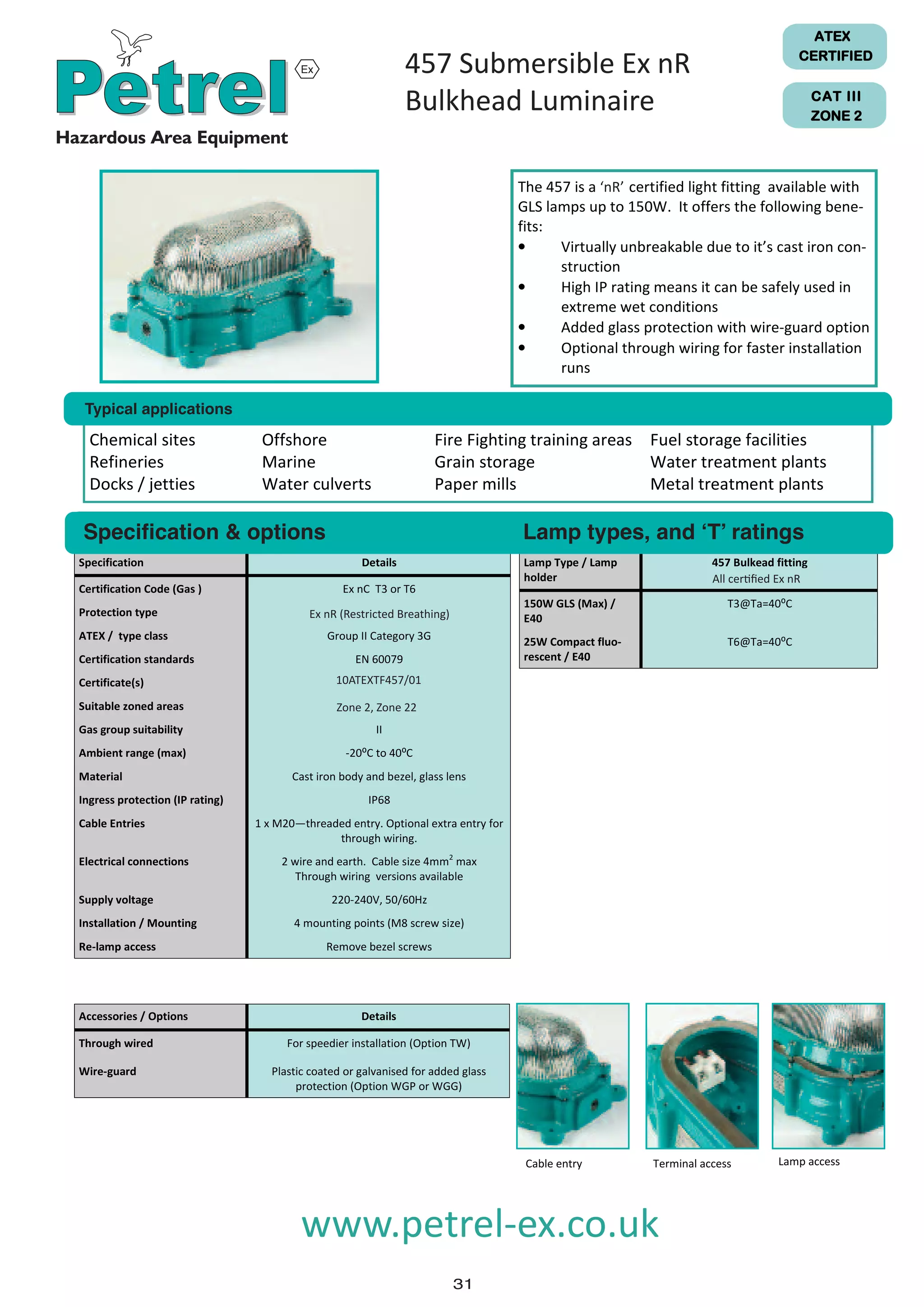 Petrel Hazardous Area Zone 1 & Zone 2 Lighting & Enclosures (ATEX ...