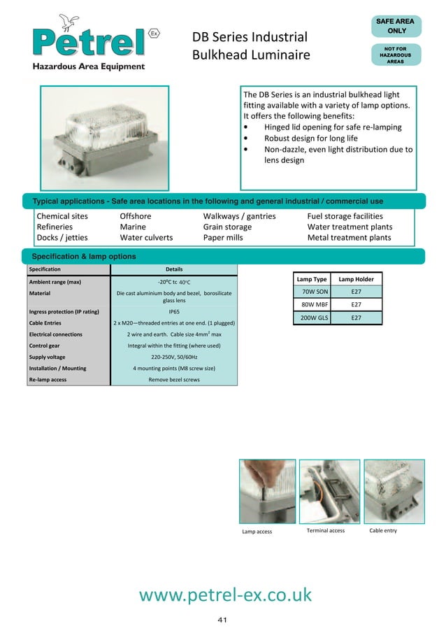 Petrel Hazardous Area Zone 1 & Zone 2 Lighting & Enclosures (ATEX ...