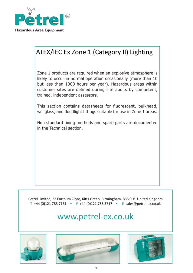 Petrel Hazardous Area Zone 1 & Zone 2 Lighting & Enclosures (ATEX ...