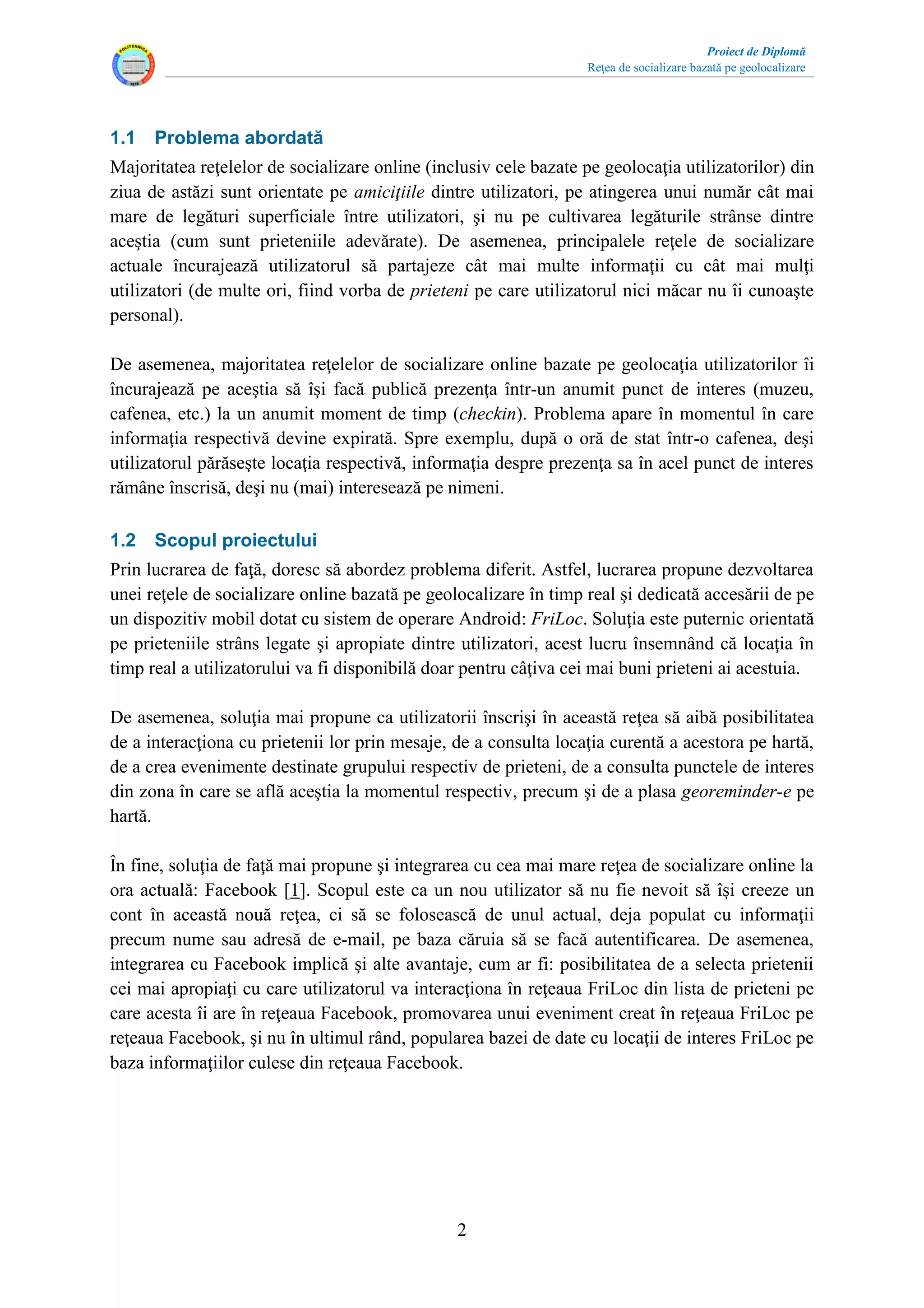 Diploma Project: Friloc - Retea de socializare bazata pe geolocalizare ...