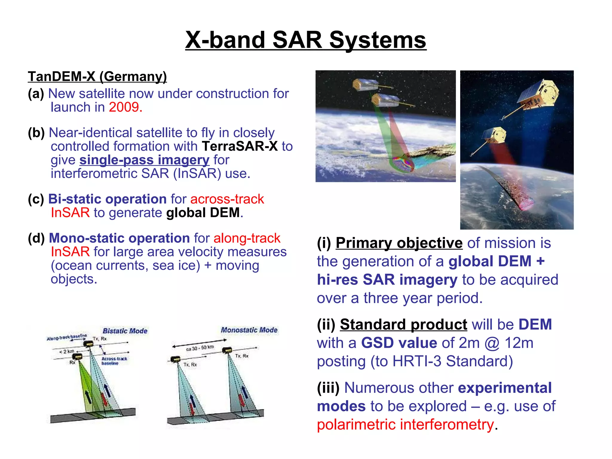 Current & Future Spaceborne Sar Systems | PPT | Geography | Science