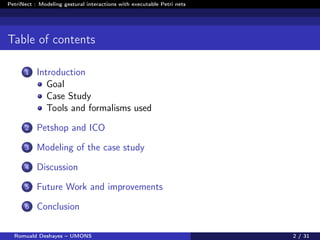 Petrinect: Modeling gestural interactions with executable Petri nets | PPT