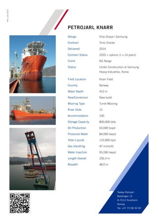 FPSO Petrojarl Knarr - Fact Sheet | PDF