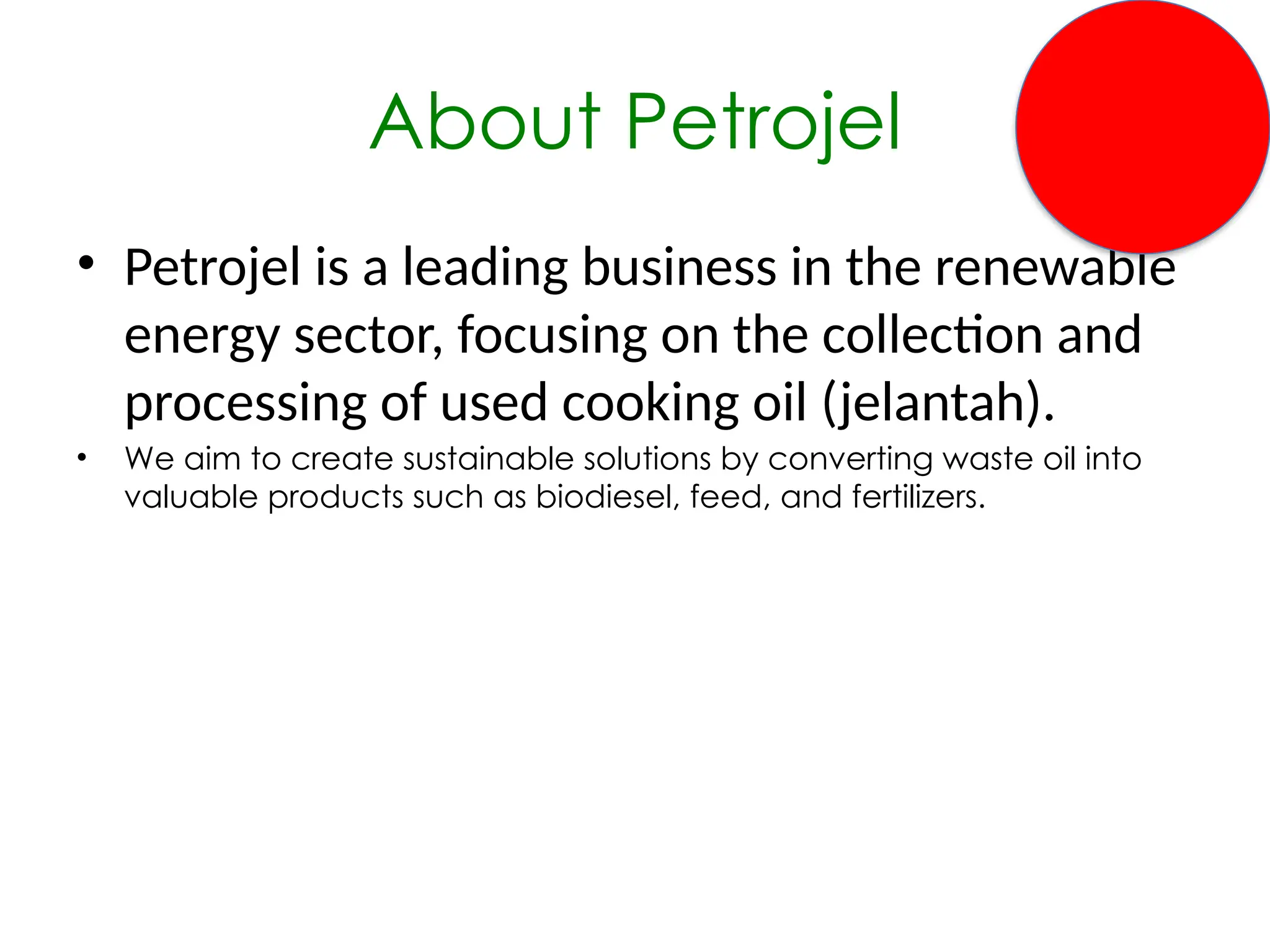 Petrojel renewable energy from used cooking oil in Indonesia.pptx