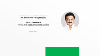 PTR Palanivel Rajan on Petrol and Diesel Taxation | PDF