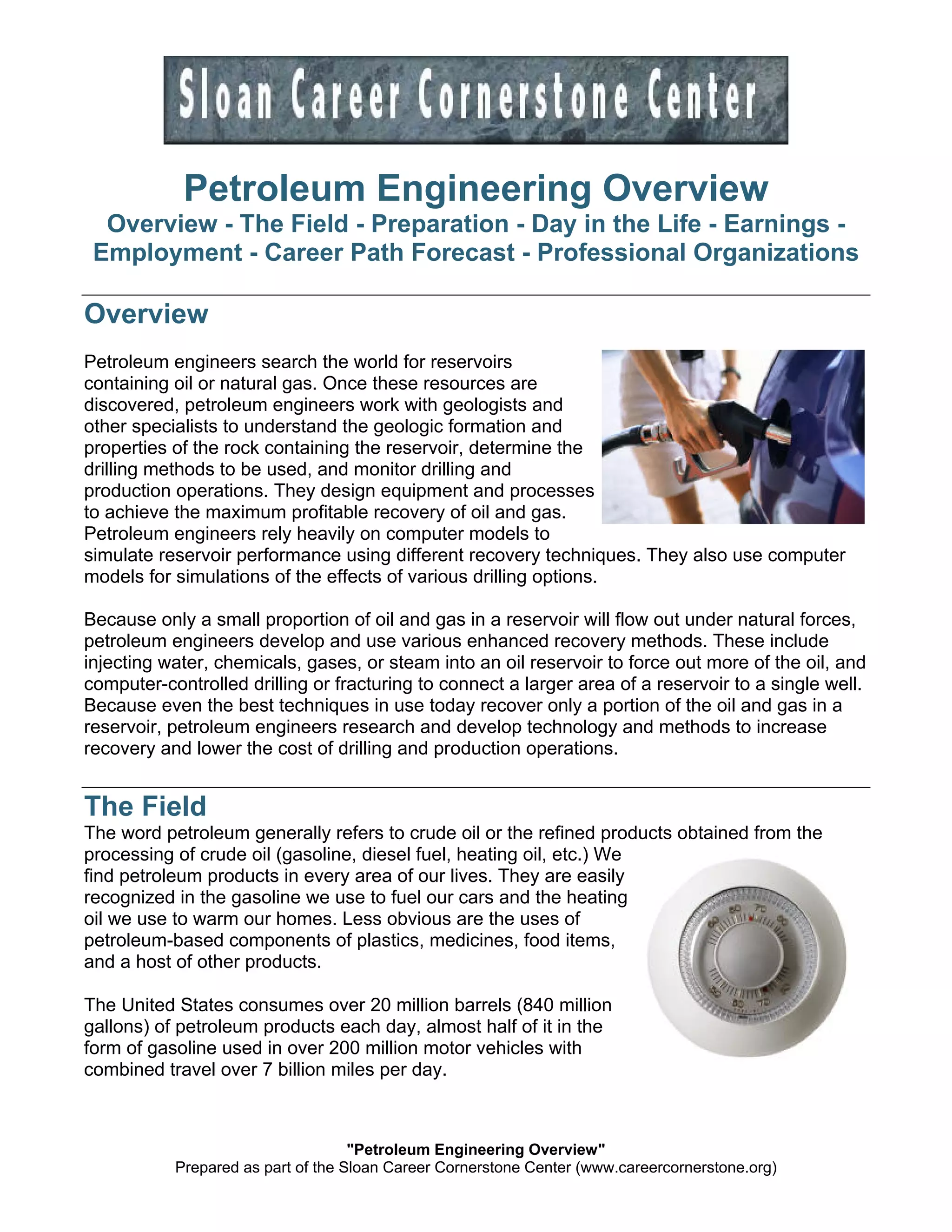 Petroleum engineering overview | PDF