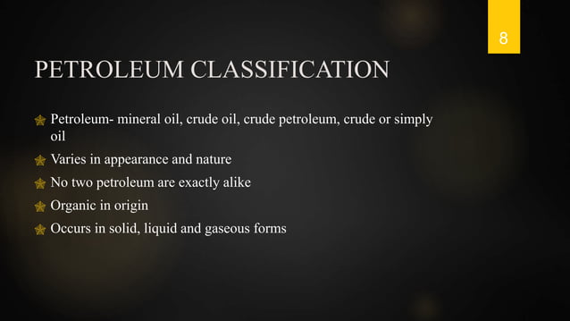 Petroleum classification physical properties | PPTX | Chemistry | Science