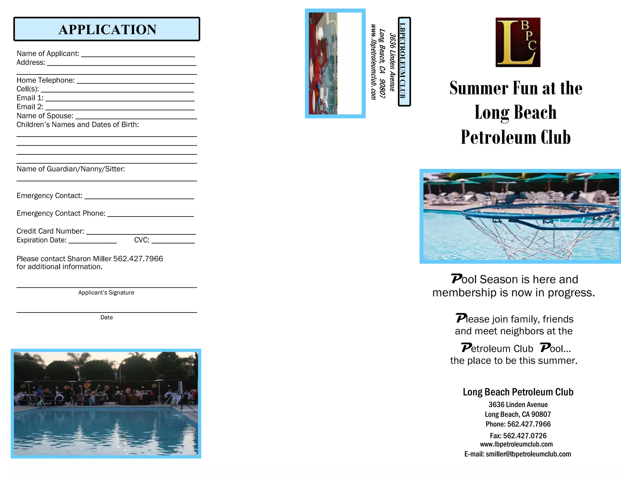 Petroleum Club Summer Pool Membership Application | PDF