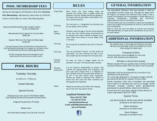 Petroleum Club Summer Pool Membership Application | PDF