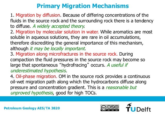 Oil migration (pinacle reef)