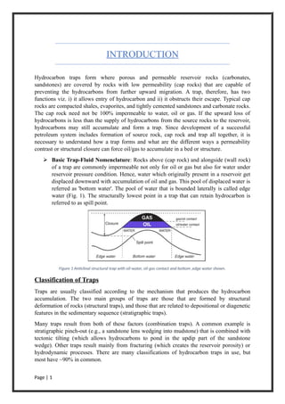 Hydrocarbon Traps || Petroleum geology Assignment | PDF