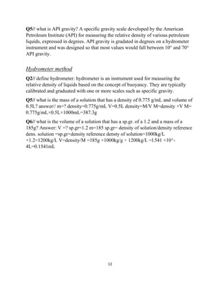 Petroleum lab experiment 01 - density and sp. gr. - by-syj | PDF