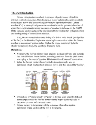 Petroleum lab experiment 02 - octane number and cetane number | PDF