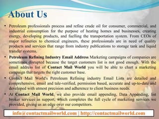 Petroleum refining industry email address | PPT