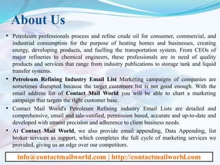 PETROLEUM REFINING INDUSTRY EMAIL LIST | PPT