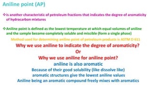 Aniline point - petroleum - UOS | PPTX
