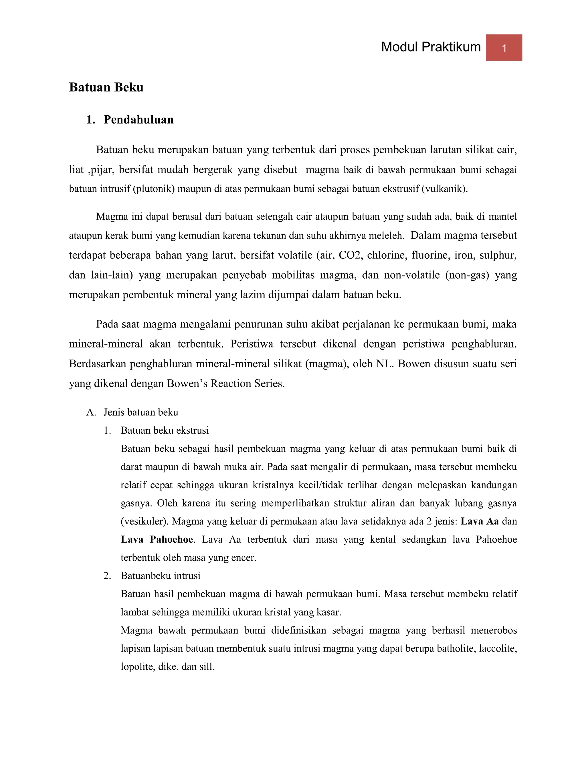 Petrologi batuan beku | DOCX