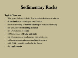 Characteristics Of Sedimentary Rocks