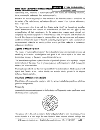 Petrology, Stratigraphy & Mineralogy | PDF